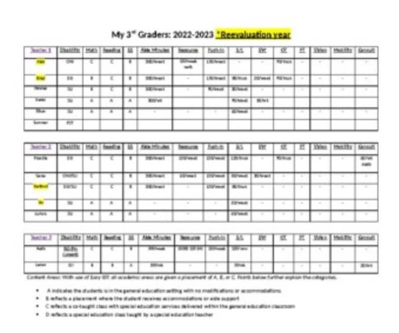 IEP Caseload Spreadsheet - Etsy