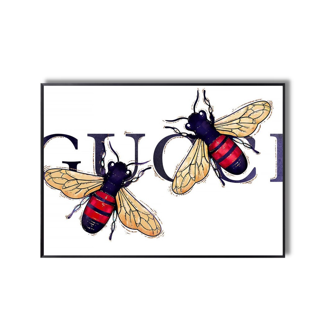 Gucci Bees Themed Logo Print Luxury Wall Art Designer Print - Etsy
