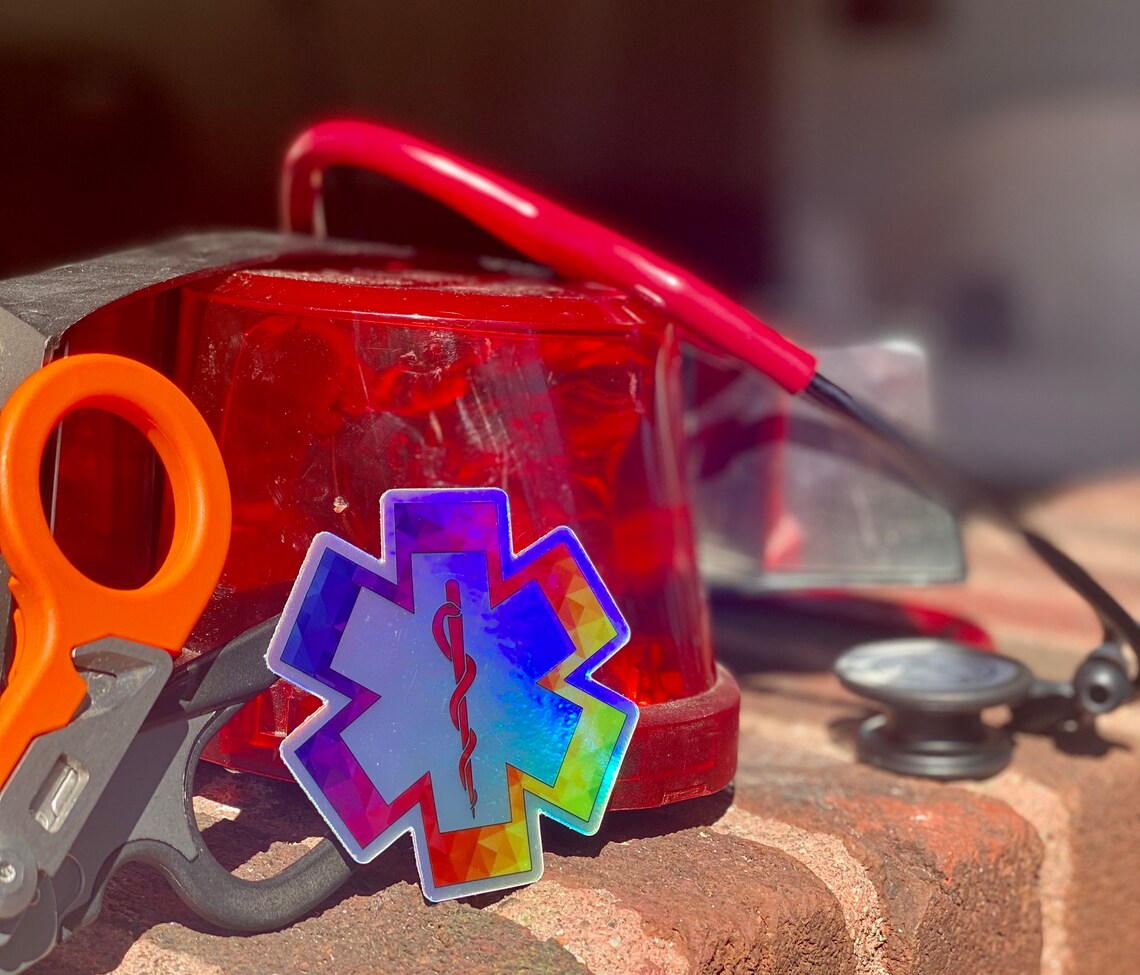 Pride EMS Holographic Sticker, EMT Paramedic Gift - Etsy