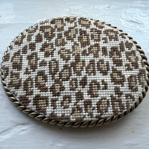 Leopard Needlepoint Canvas and Belt Buckle - Etsy