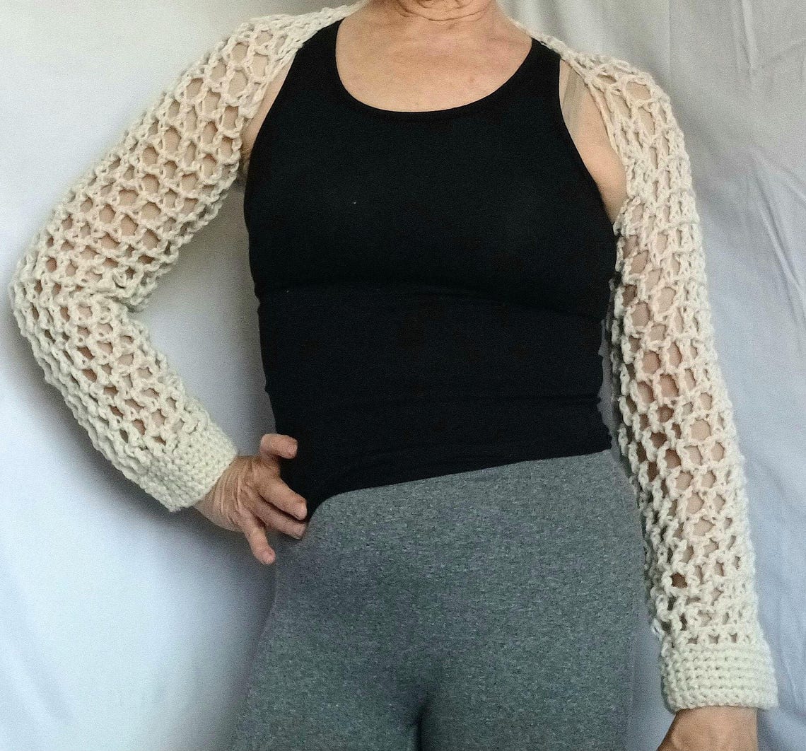 Handmade Vegan Yarn Shrug: Womens Clothing Gothic Fishnet Crop Top - Etsy