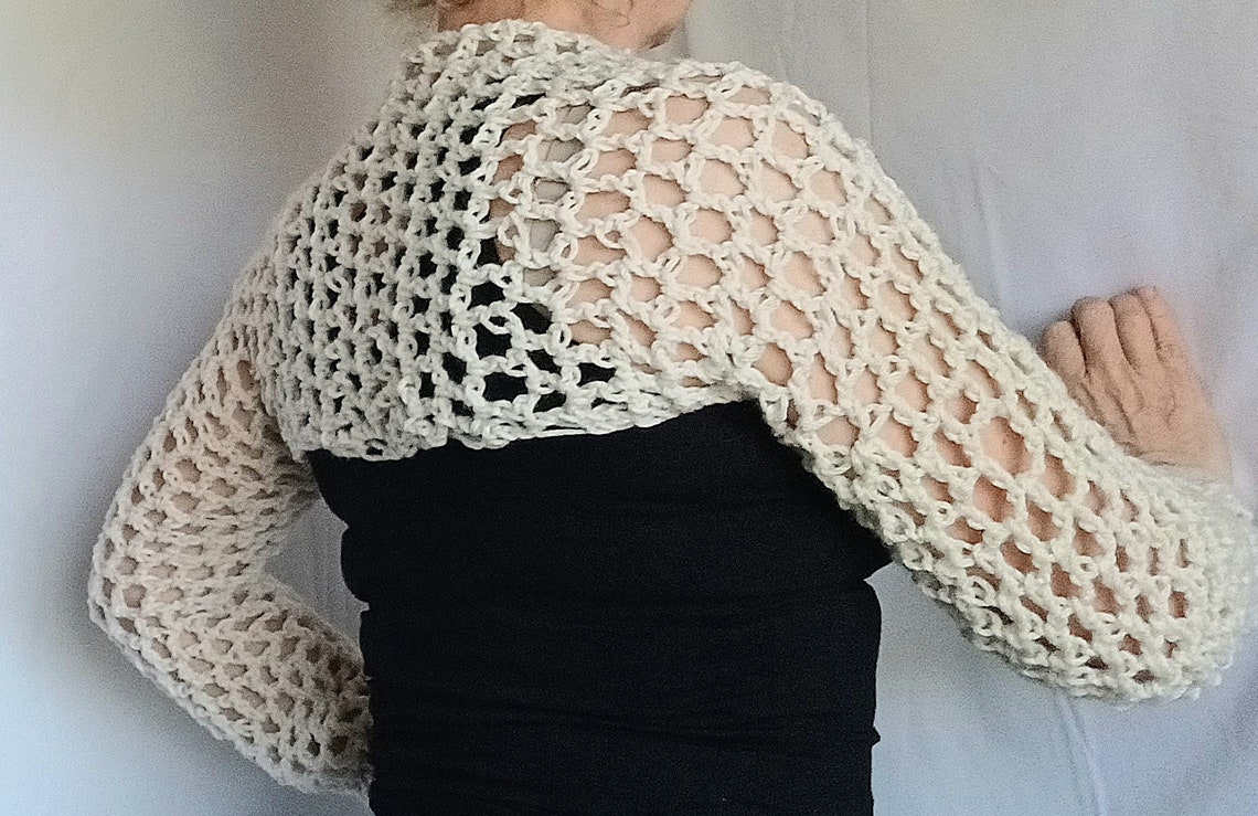 Handmade Vegan Yarn Shrug: Womens Clothing Gothic Fishnet Crop Top - Etsy