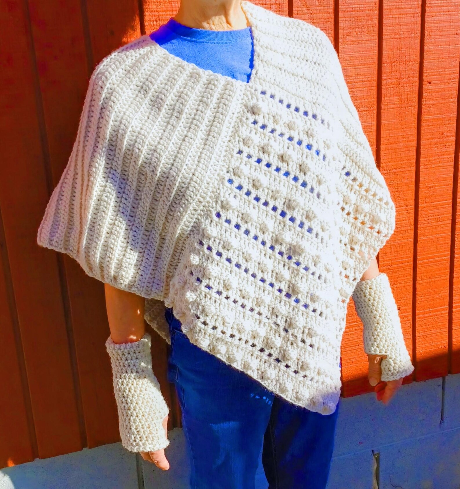 Handmade Crochet Winter Shawl Poncho Boho Cottagecore Wrap Hippie - Etsy