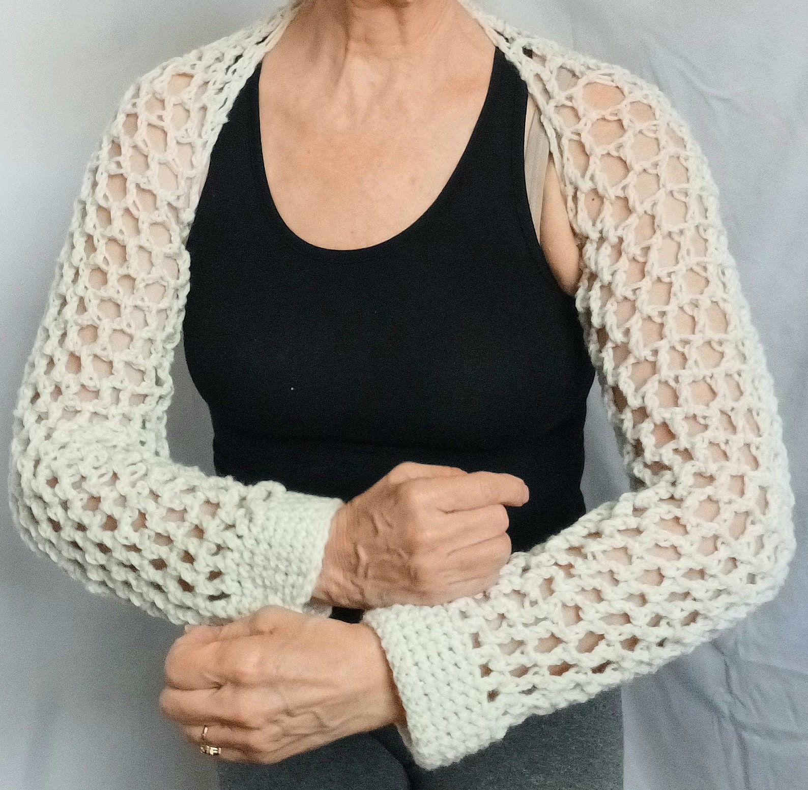 Handmade Vegan Yarn Shrug: Womens Clothing Gothic Fishnet Crop Top - Etsy