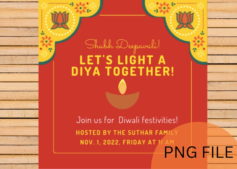 Diwali Greeting Card // Diwali Invite // Invitation // Custom ...