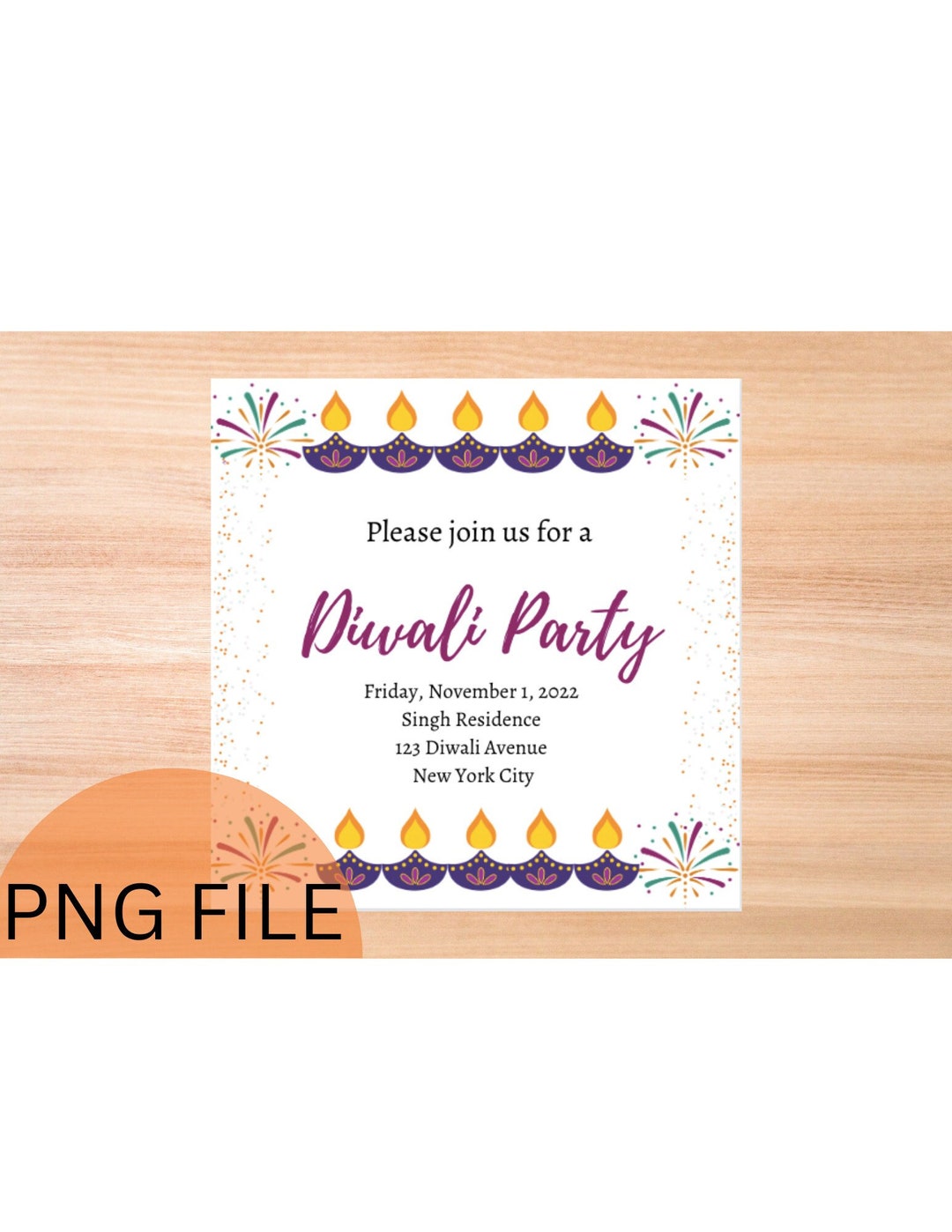 Diwali Party Invitation Card Digital Download - Etsy UK