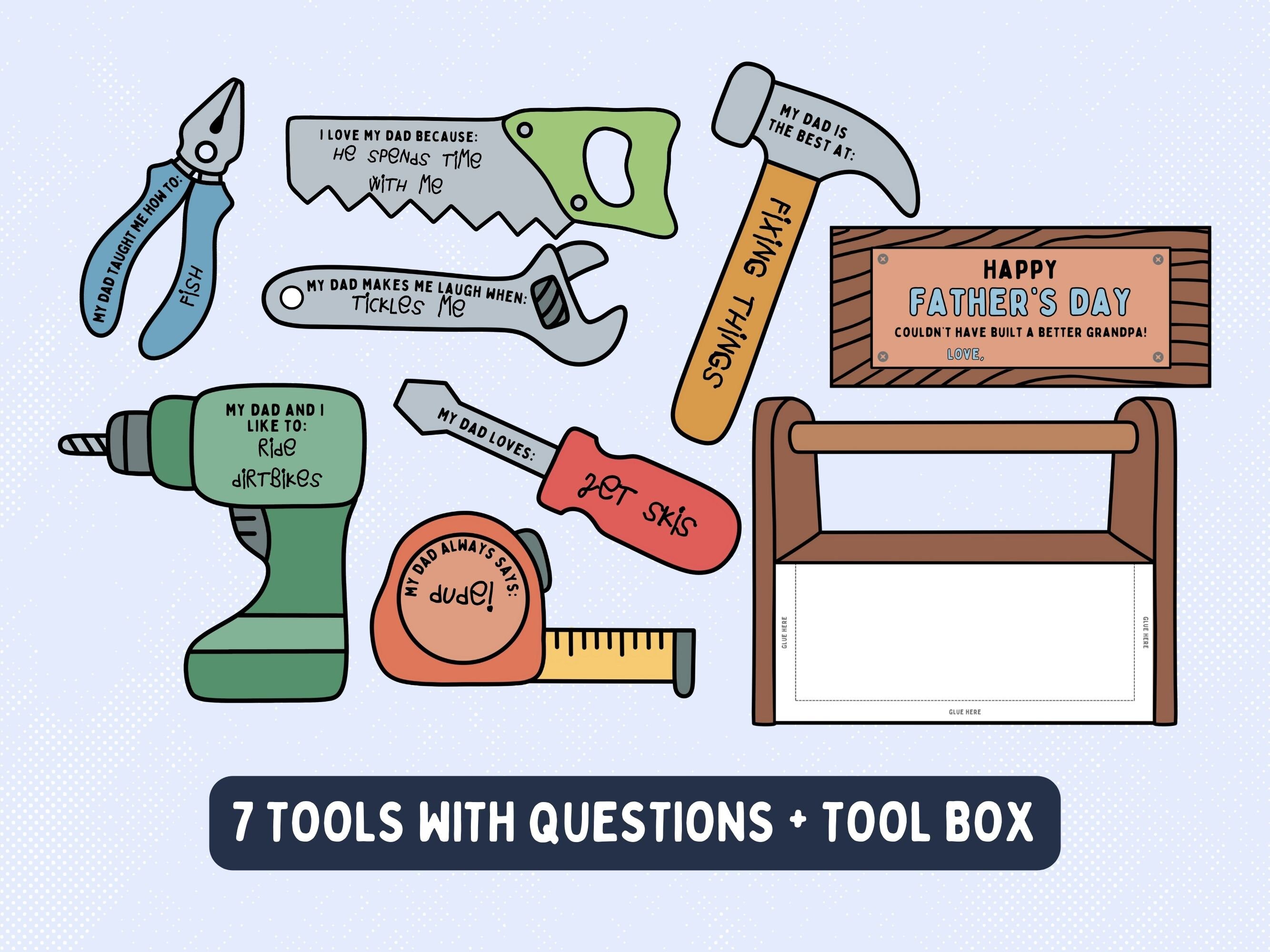 Father's Day Tool Box Card | All About My Dad | Gift for Dad ...