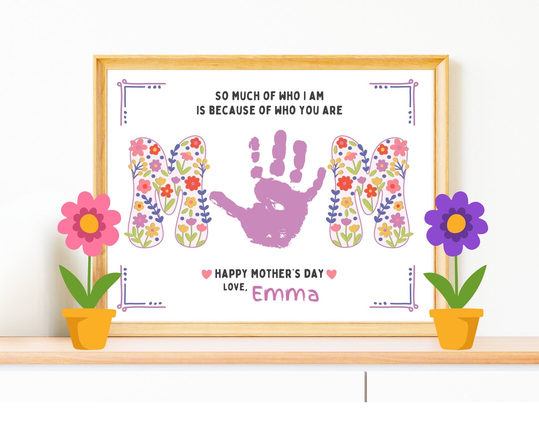 Mother's Day Handprint Craft| Personalized Gift | Mother's Day Gift ...