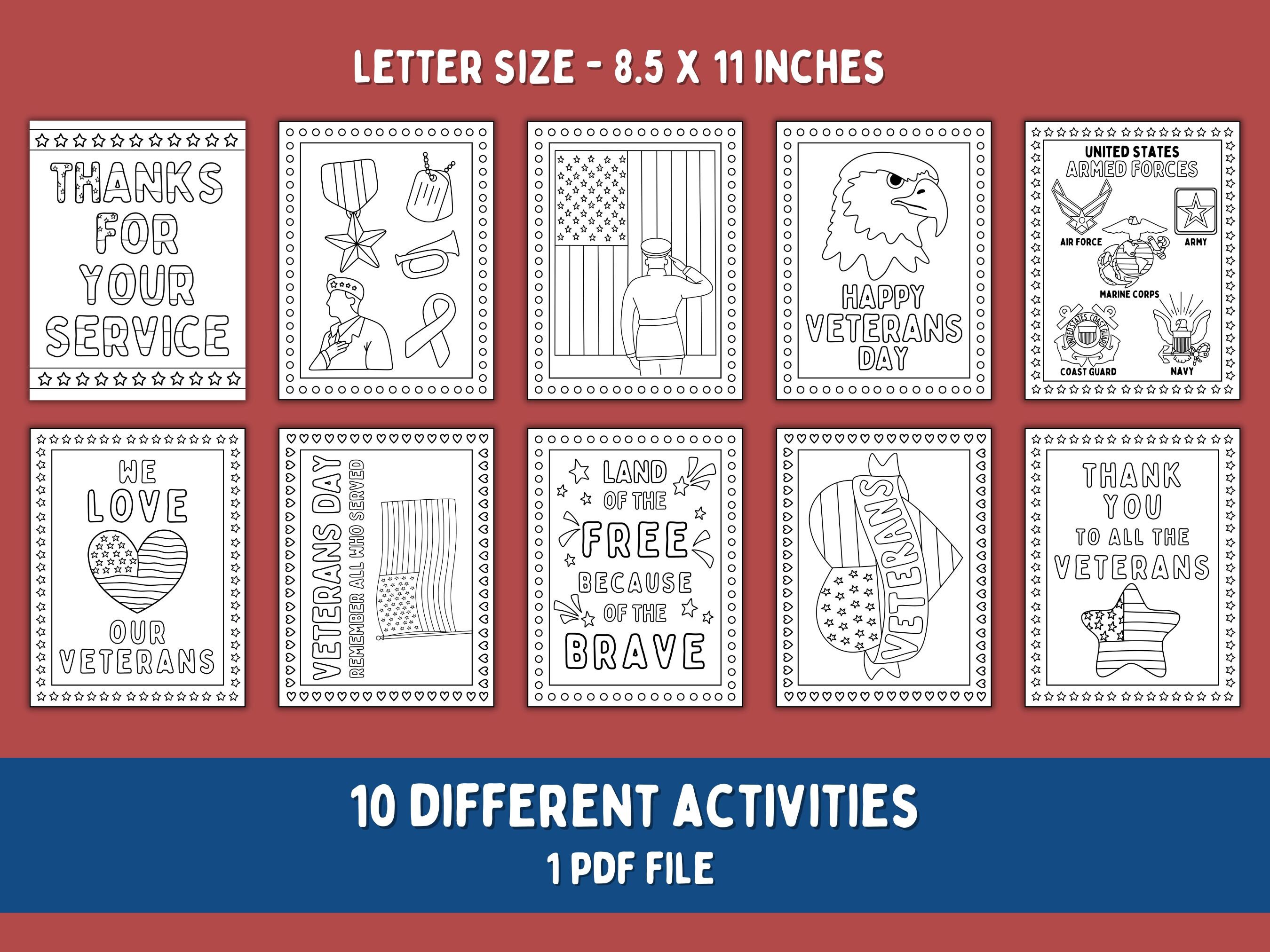 Actividades Para Colorear Imprimibles Del Día De Los Veteranos