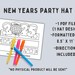 New Year's 2025 Coloring Activity | Happy New Year Hat | New Year's ...