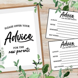 Printable Advice Cards | Newlyweds| New Parents | Advice Cards | Baby ...