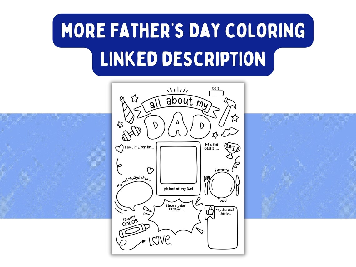 Father's Day Tool Box Card All About My Dad Gift for Dad Printable ...