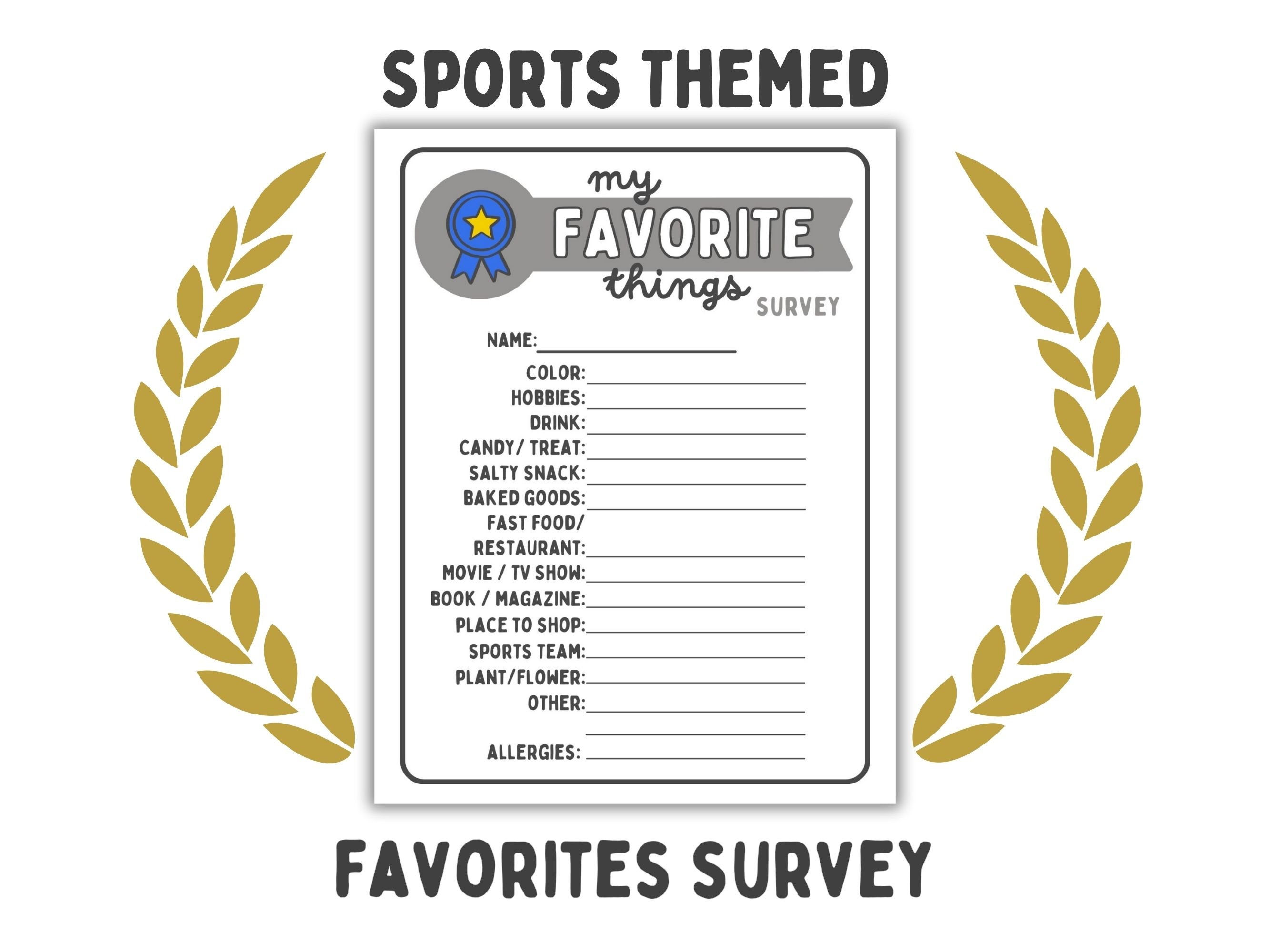 Sports Team Favorites Survey Questionnaire: Team Building Activity (PDF ...