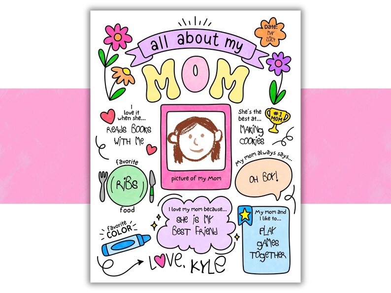 All About My Mom Worksheet: Mother's Day Activity (PDF) - Etsy