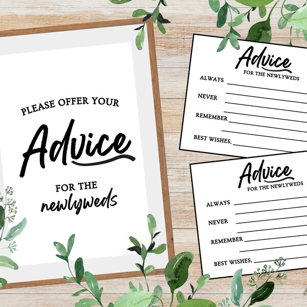 Printable Advice Cards Newlyweds New Parents Advice Cards Baby Shower ...