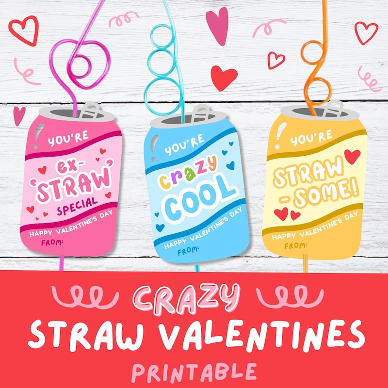 Valentines Day Straws - Etsy