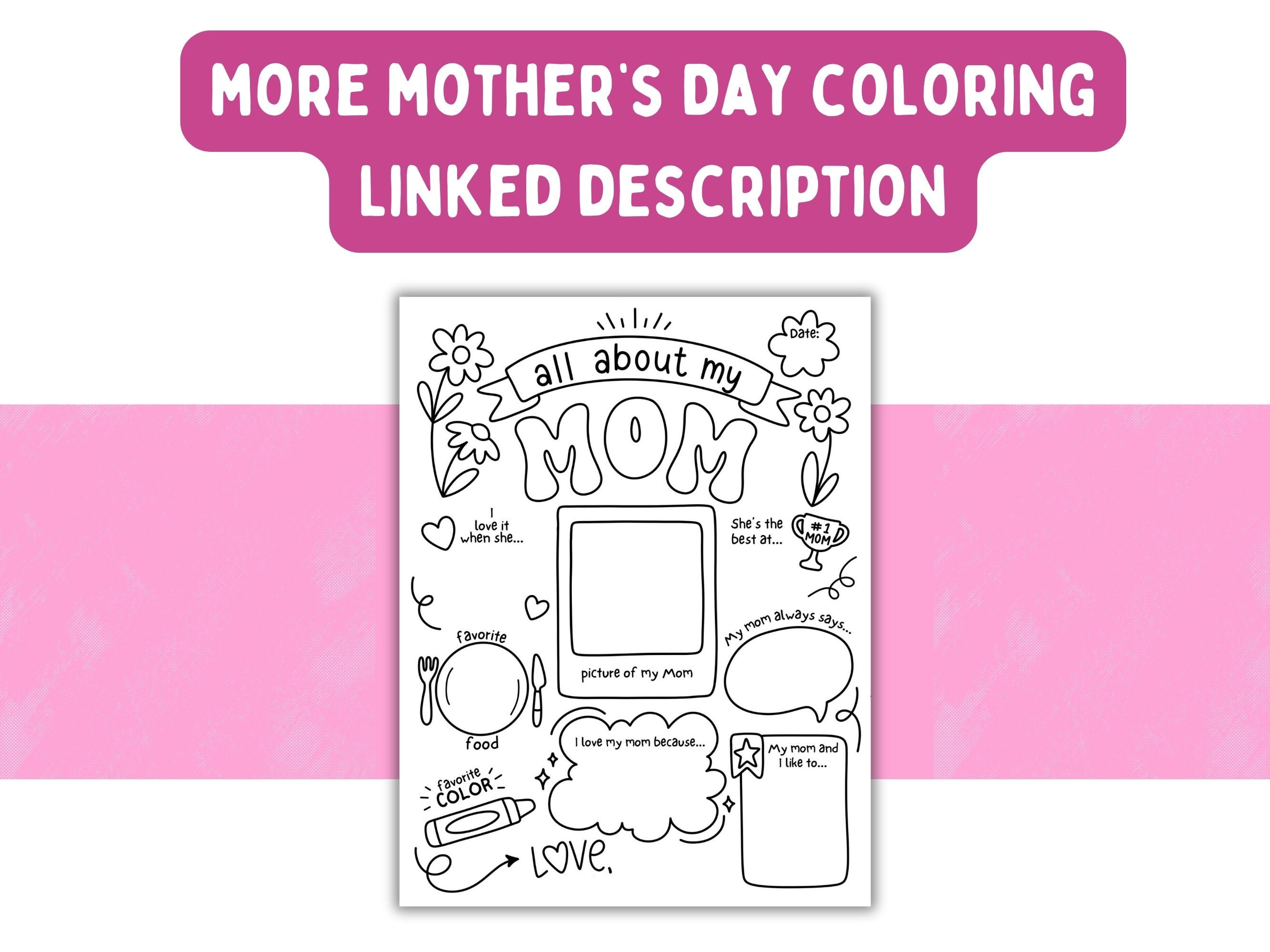 Printable Flower Bouquet Card: Mother's Day Coloring Activity (PDF) - Etsy