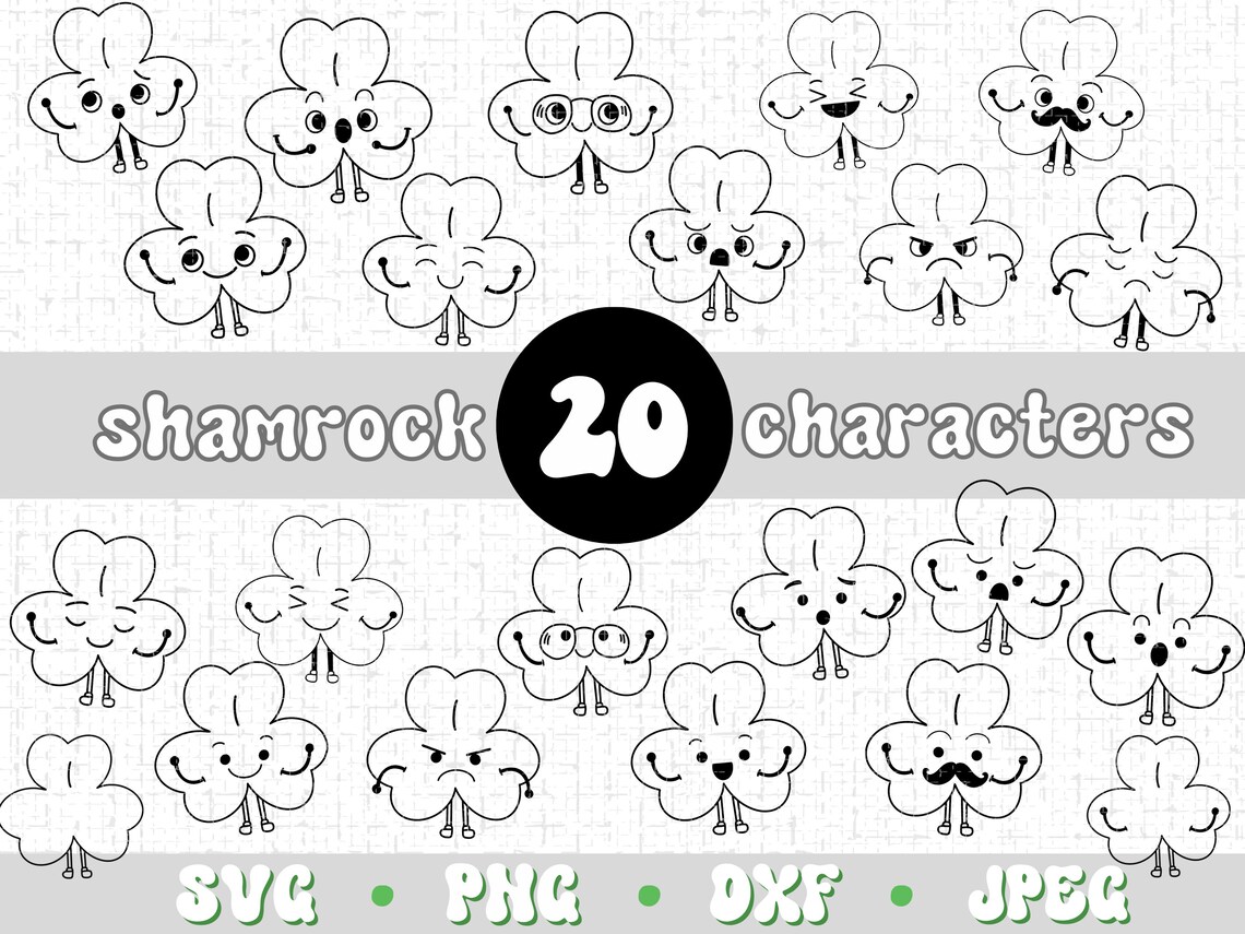 Shamrock Clipart Shamrock SVG Shamrock Characters St Patrick's Day ...