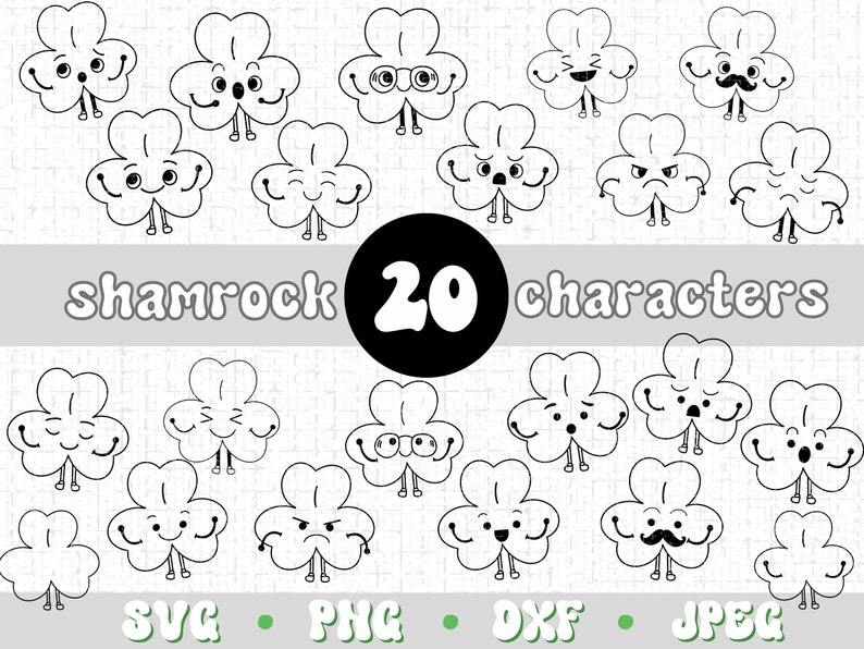 Shamrock Clipart Shamrock SVG Shamrock Characters St Patrick's Day ...
