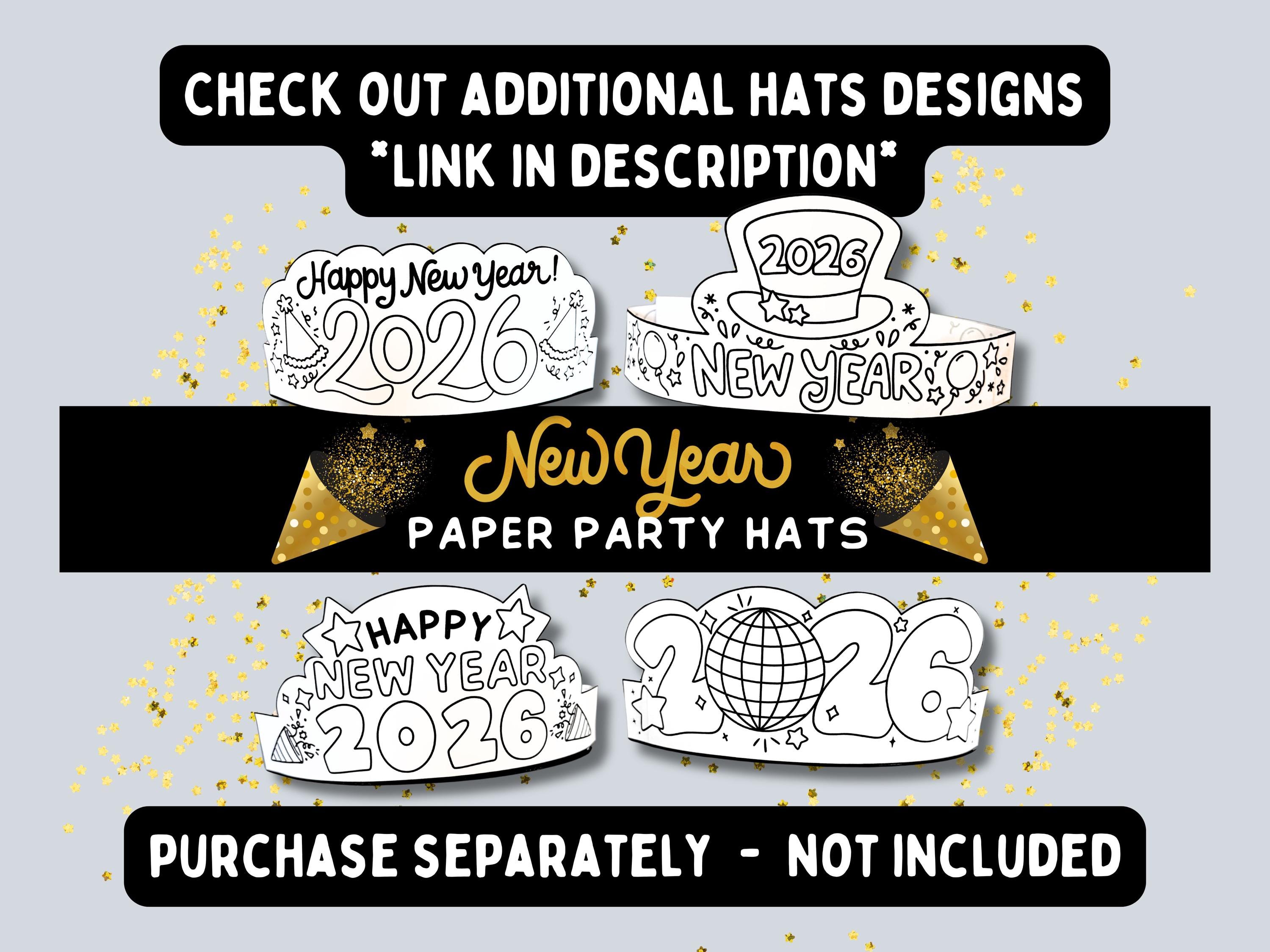2026 New Year's Paper Crown: Kids Coloring Activity (PDF) - Etsy