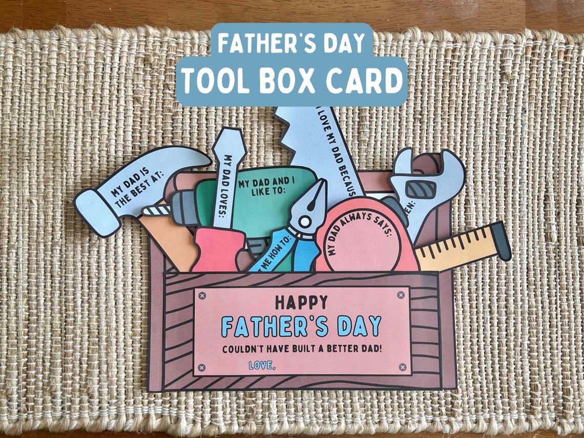 Father's Day Tool Box Card All About My Dad Gift for Dad Printable ...