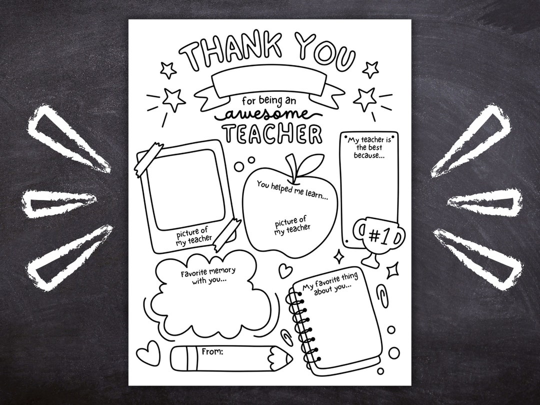 Teacher Appreciation Template | Teacher Gift | Thank You Teacher ...