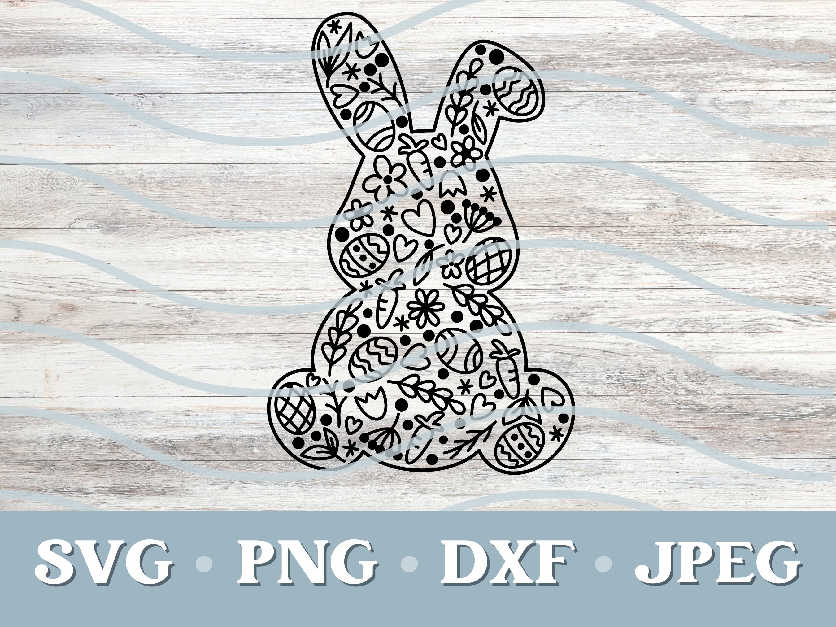 Bunny Outline SVG | Easter Bunny SVG | Bunny Silhouette | Spring ...