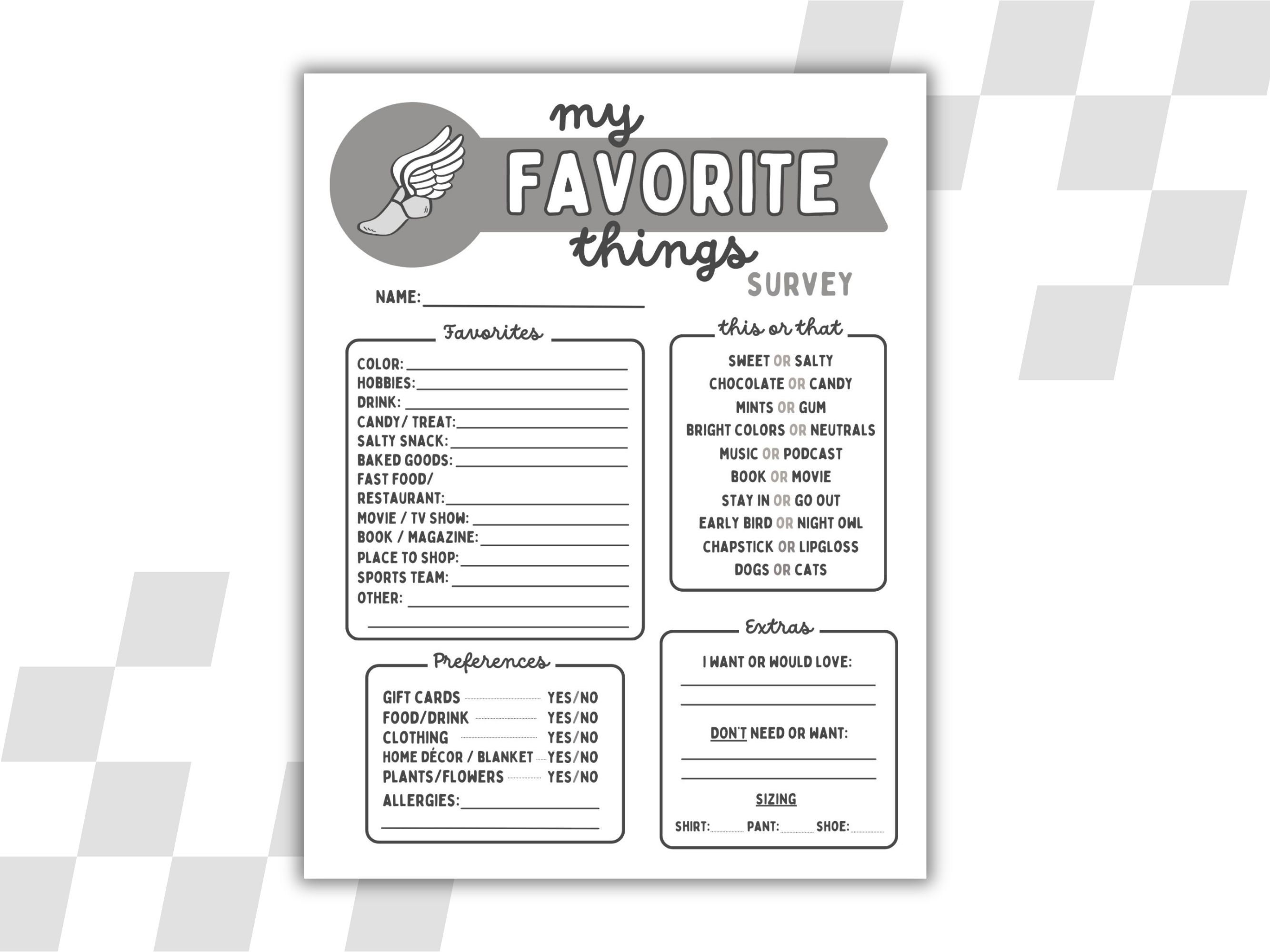 Sports Team Favorites Survey Questionnaire: Team Building Activity (PDF ...