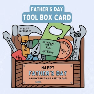 Father's Day Tool Box Card | All About My Dad | Gift for Dad ...