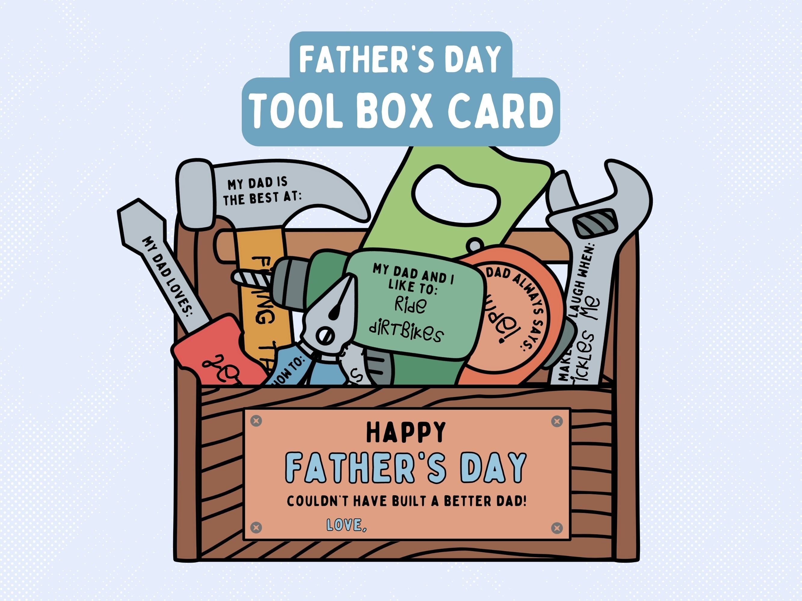 Father's Day Tool Box Card All About My Dad Gift for Dad Printable ...