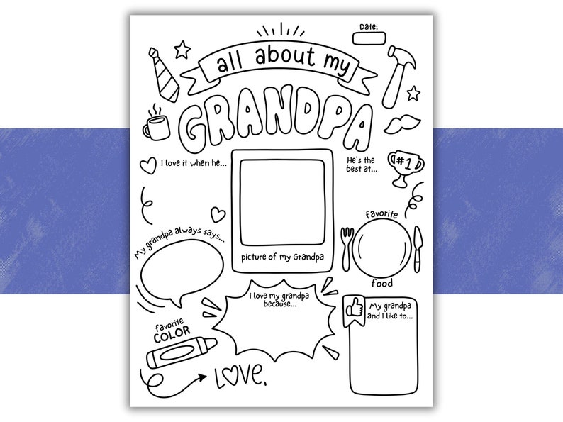 Father's Day Card: All About My Dad Worksheet & Coloring Page (PDF ...