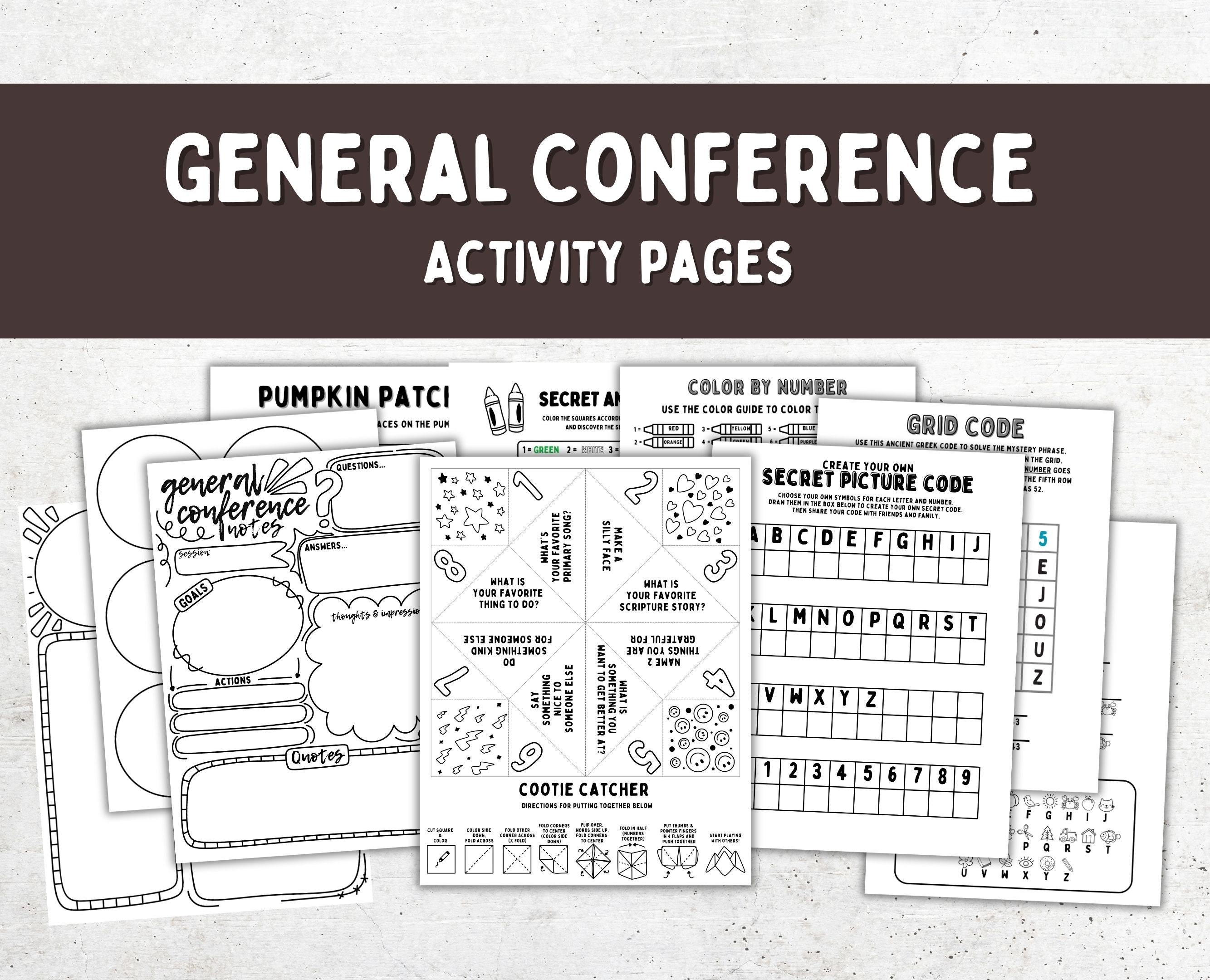 LDS General Conference Activity Packet: Coloring Pages & Games (PDF ...