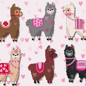 Valentine Llamas Clipart Valentine Clipart Llama Svg Valentine Llama ...