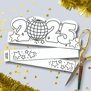 New Year's 2025 Coloring Activity | Happy New Year Hat | New Year's ...