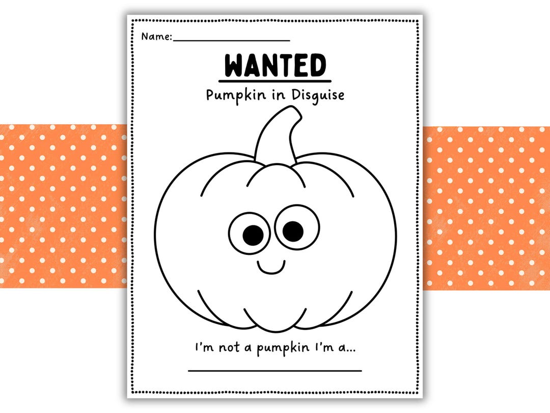 Pumpkin Disguise Worksheet Activity for Kids - Etsy
