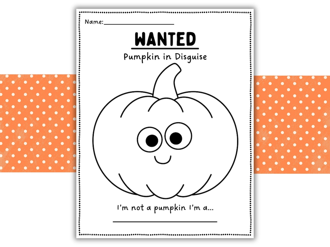 Pumpkin Disguise Worksheet Activity for Kids - Etsy