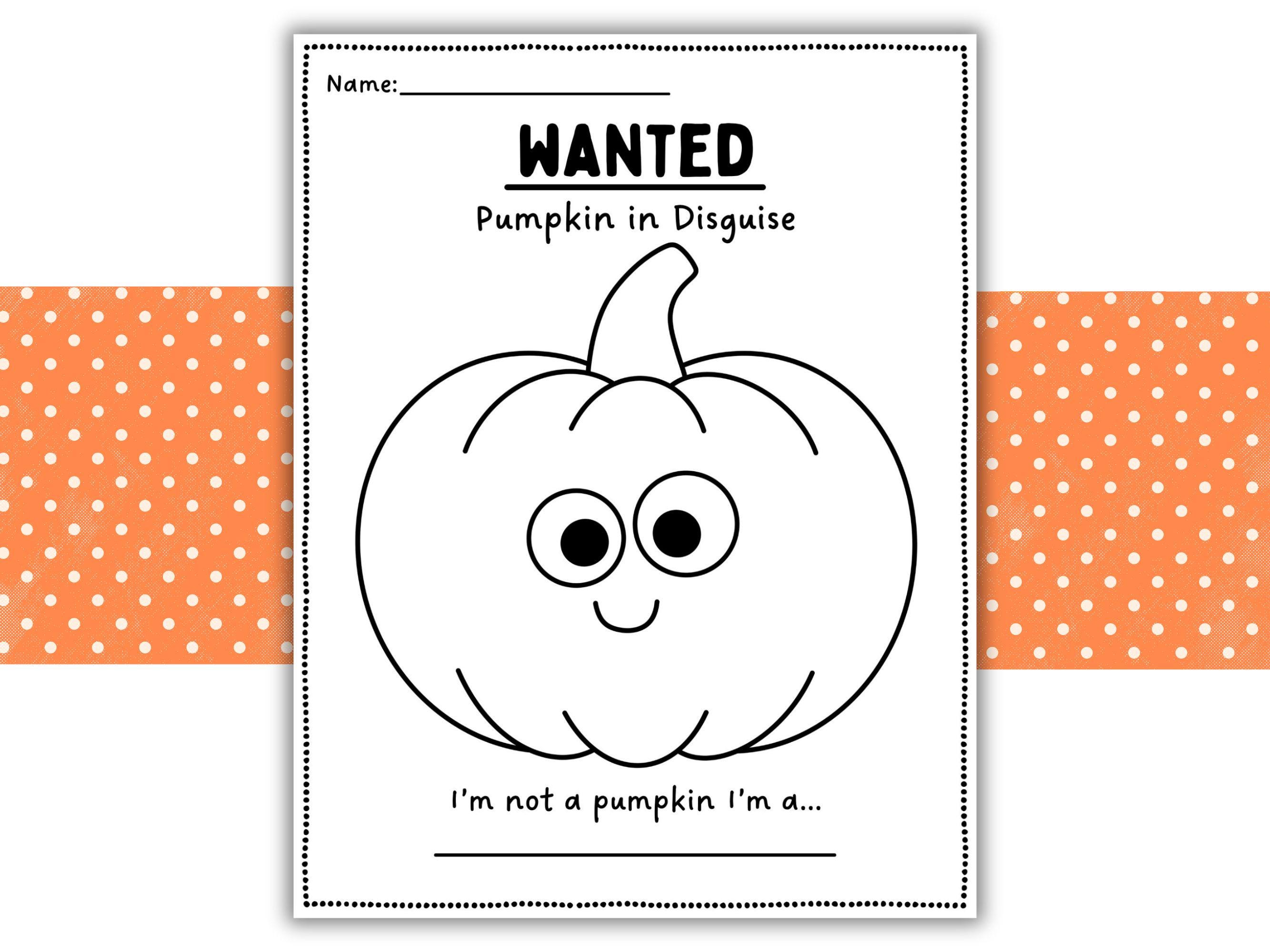 Pumpkin Disguise Worksheet Activity for Kids - Etsy