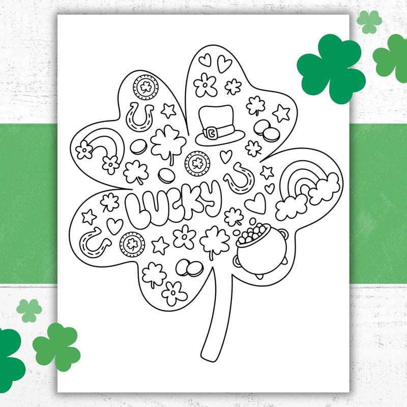 St Patricks Coloring Kids - Etsy