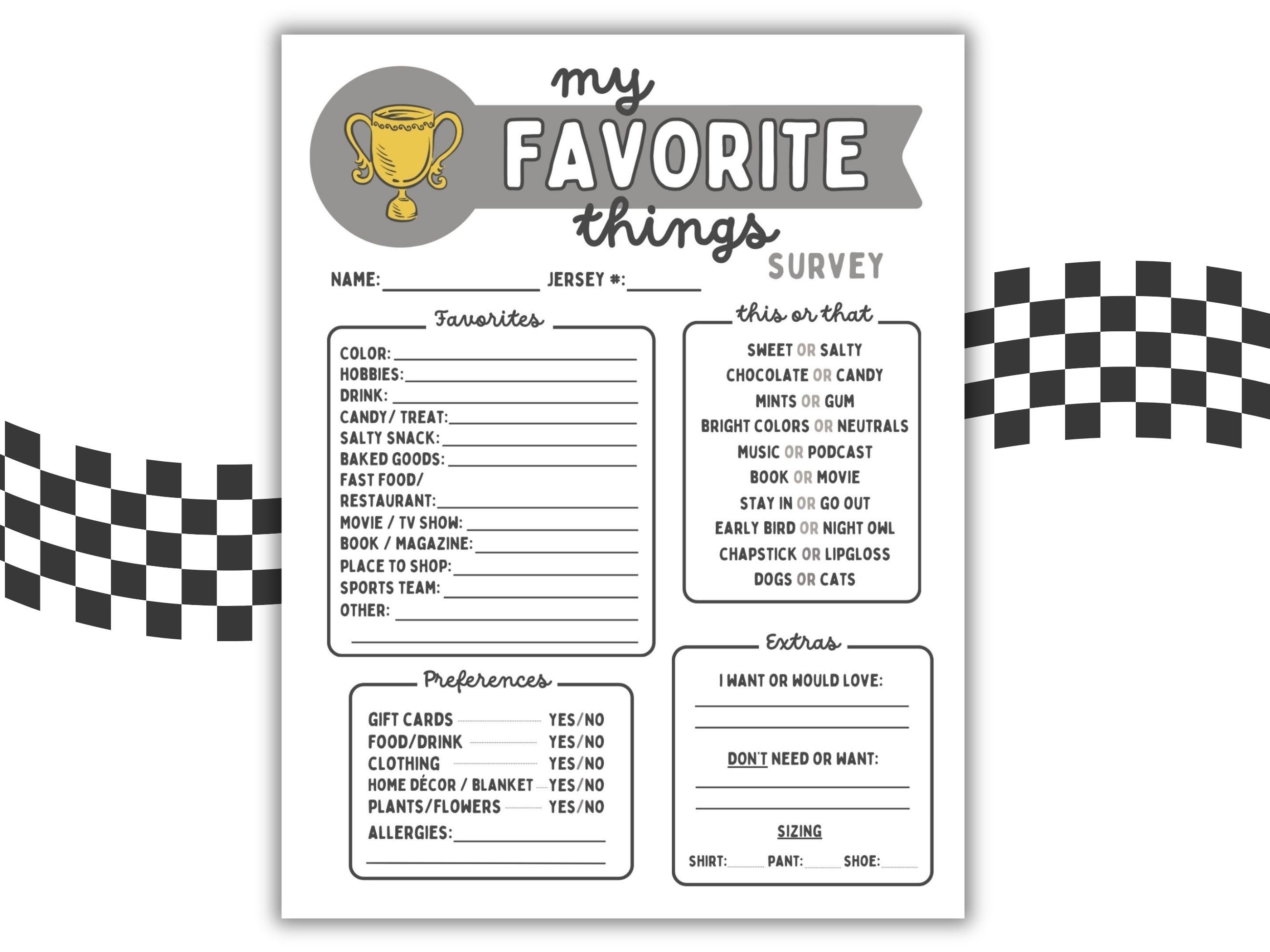 Sports Team Favorites Survey Questionnaire: Team Building Activity (PDF ...