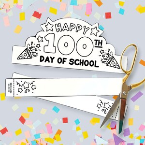 100th Day of School Paper Hat: Classroom Activity (PDF Printable) - Etsy
