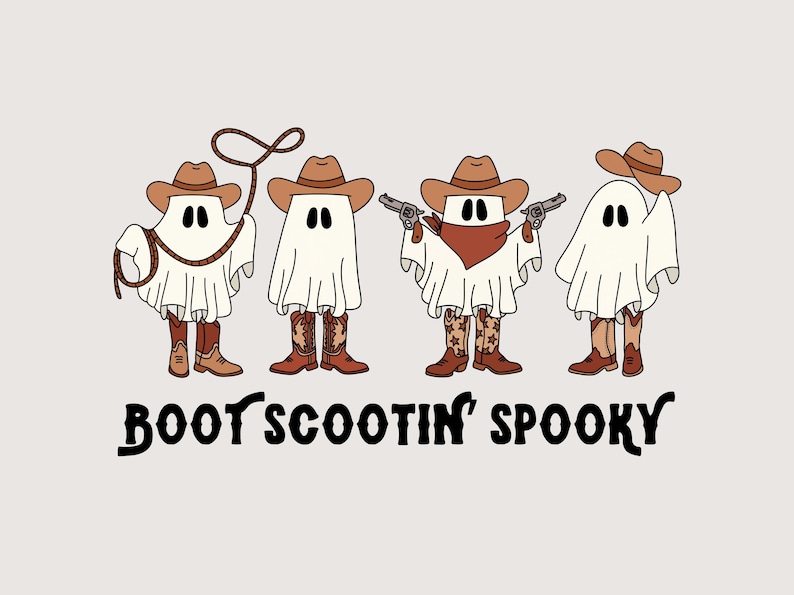 Cowboy Ghost Halloween PNG: Western Spooky Clipart (digital Download ...