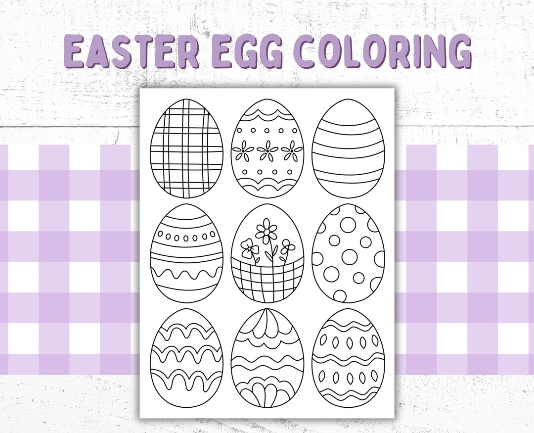 Easter Egg Coloring Pages: 50+ Designs, Spring Activity (PDF) - Etsy