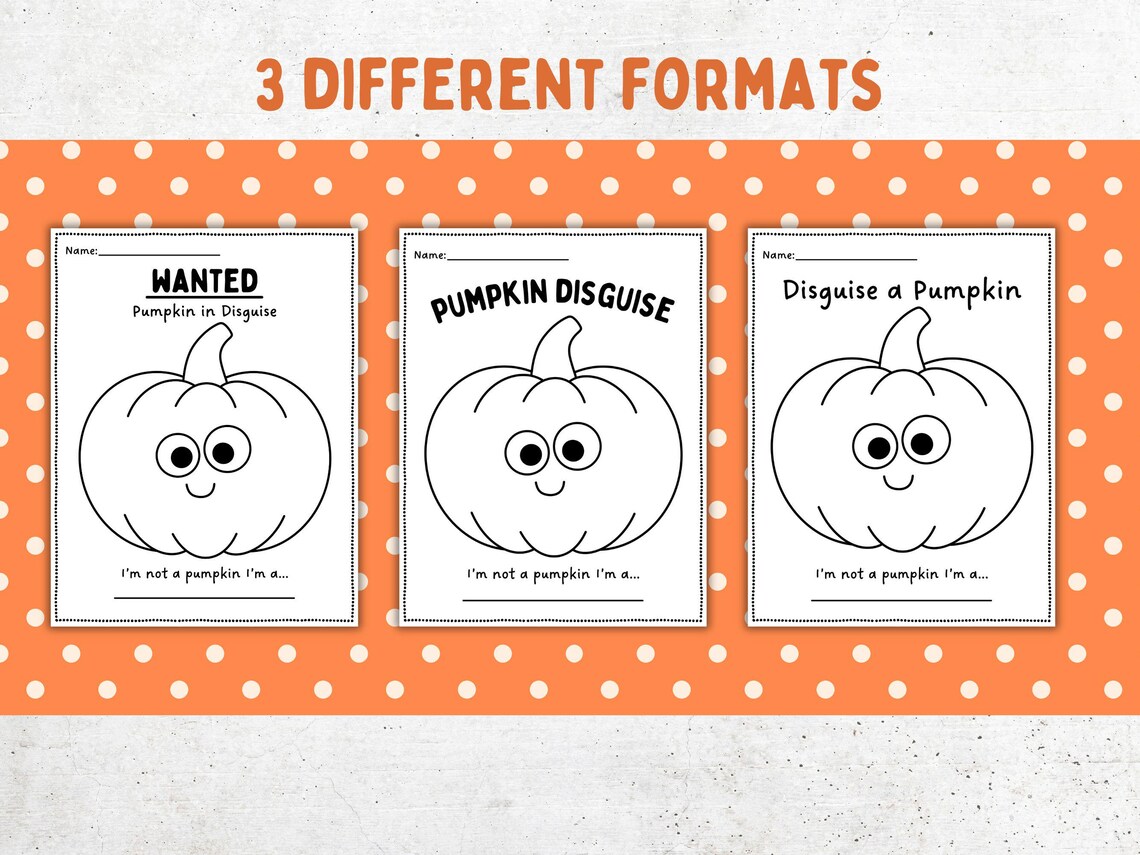 Pumpkin Disguise Worksheet Activity for Kids - Etsy