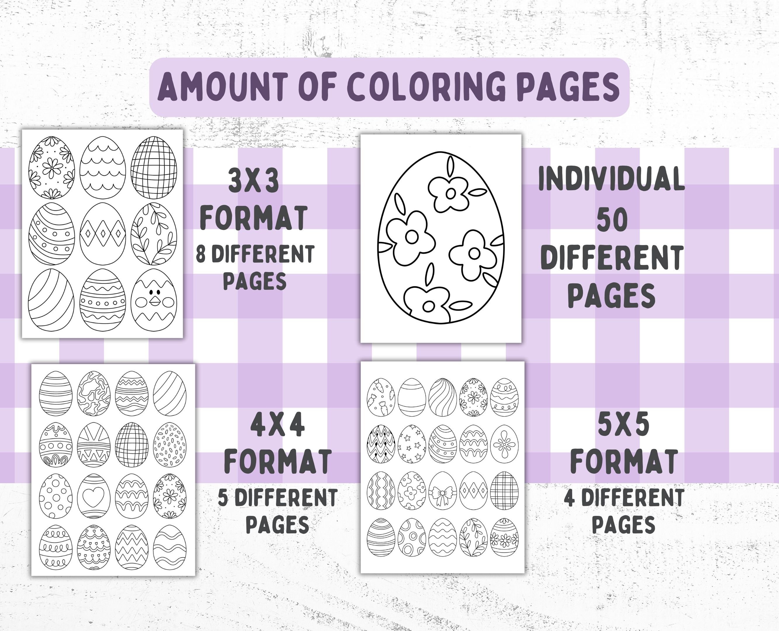 Easter Egg Coloring Pages: 50+ Designs, Spring Activity (PDF) - Etsy