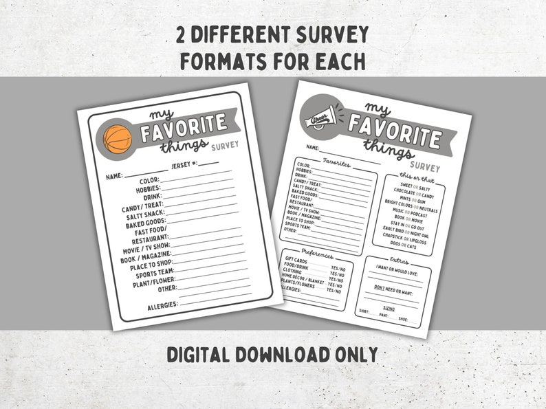 Sports Team Favorites Survey Questionnaire: Team Building Activity (PDF ...