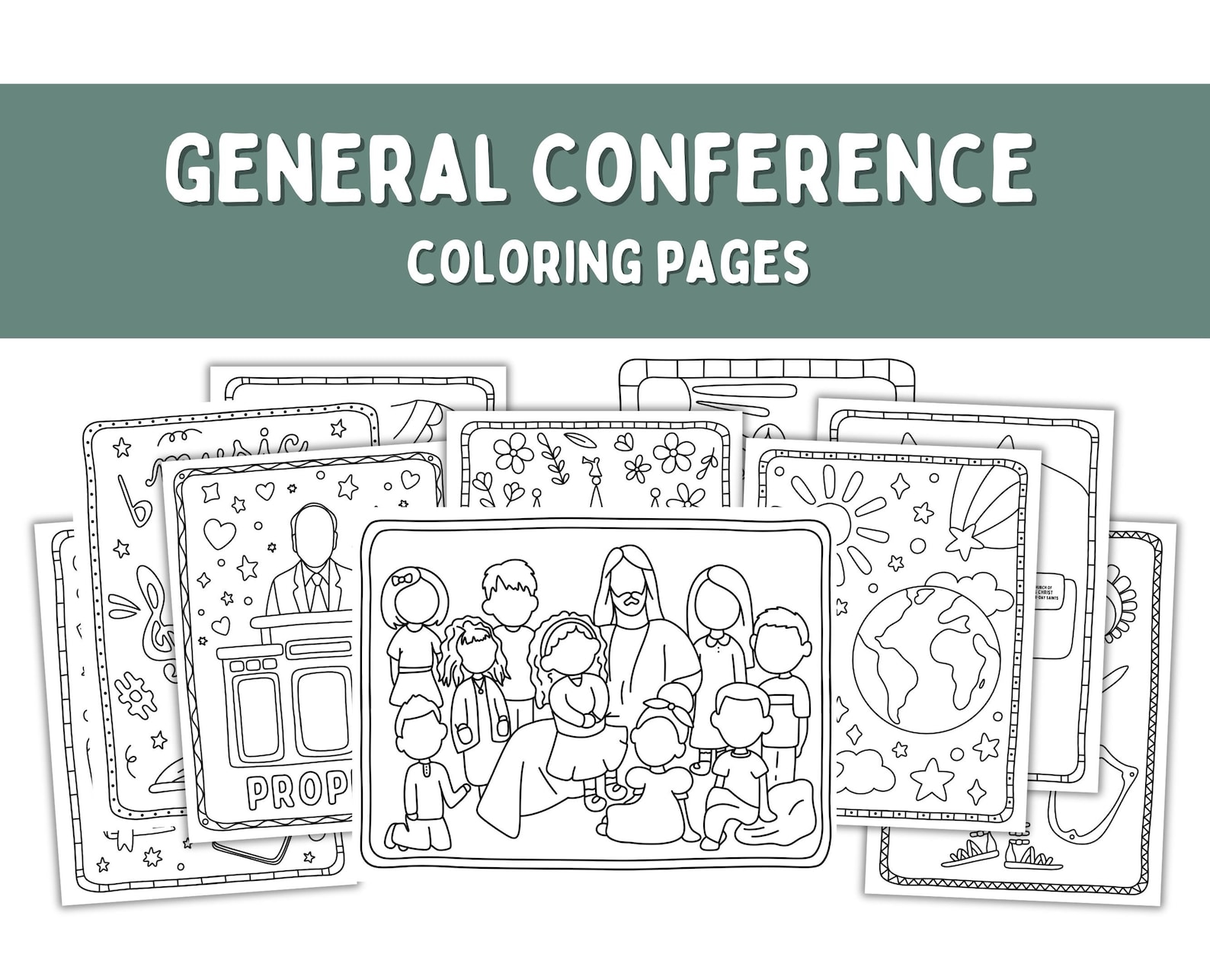General Conference Coloring Pages: Kids' Activity, Jesus Christ Art ...