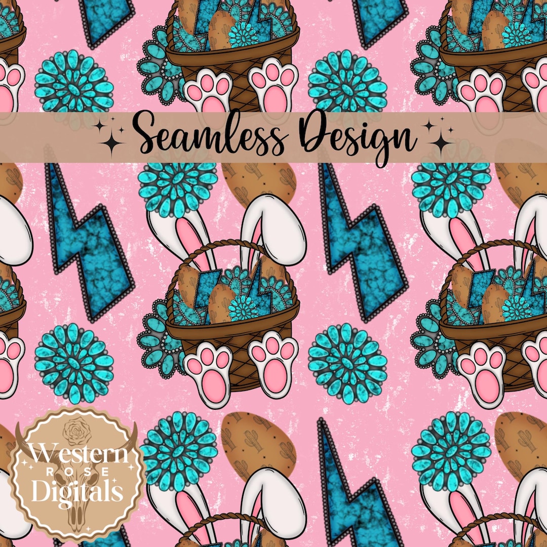Western Easter Seamless Pattern, Seamlsss Design, Western Seamless. Digital Download, Png File ...