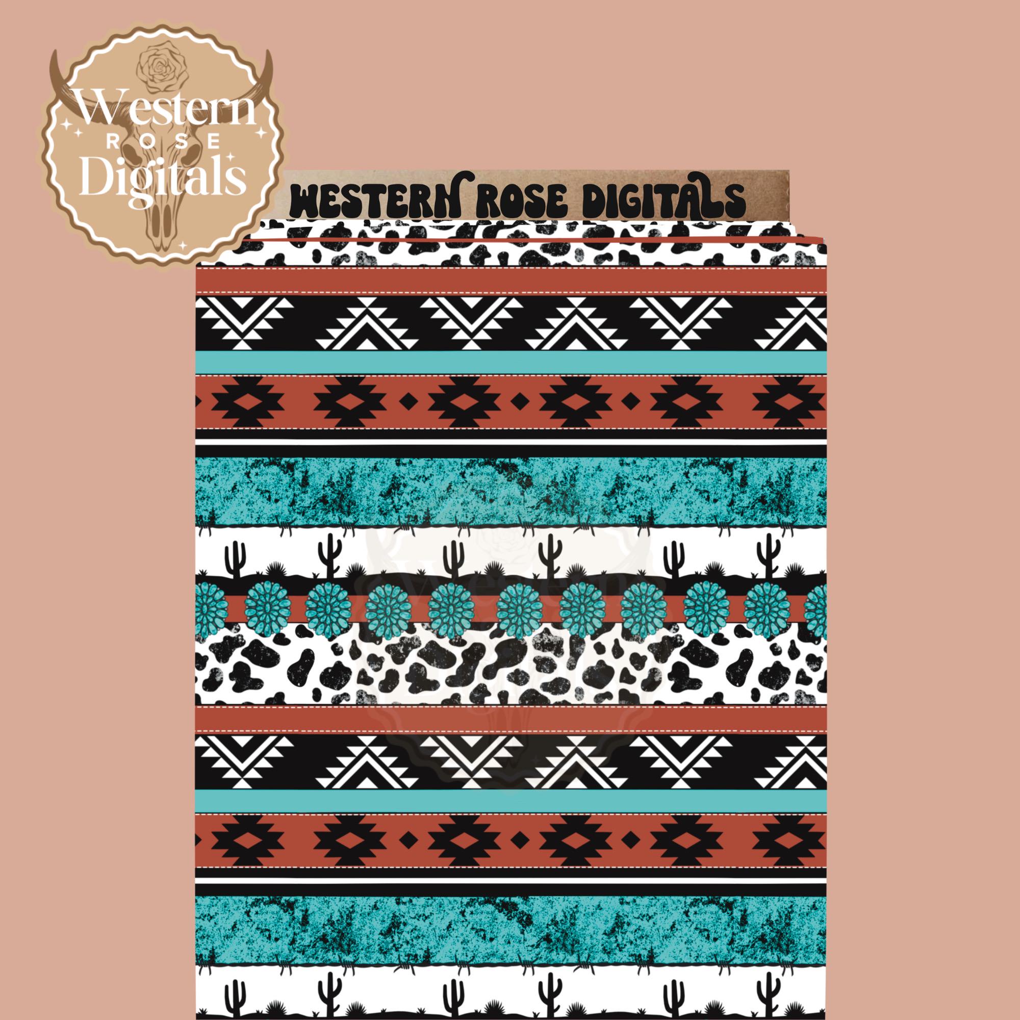 Western Cowprint Aztec Seamless Pattern: Digital Paper (digital ...