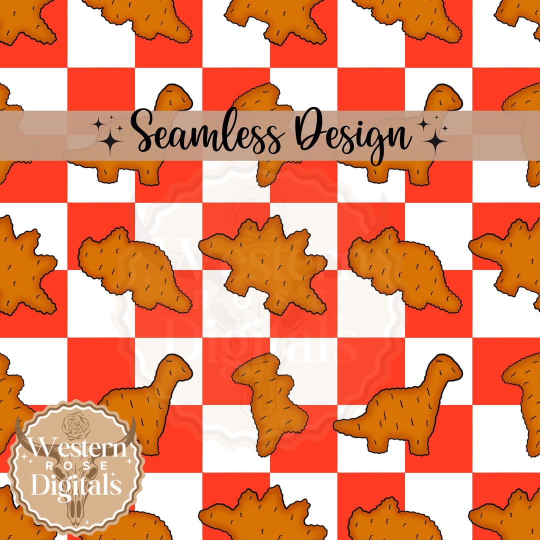 Chicken Nugget Seamless Design, Seamless Pattern, Kids Seamless Pattern ...