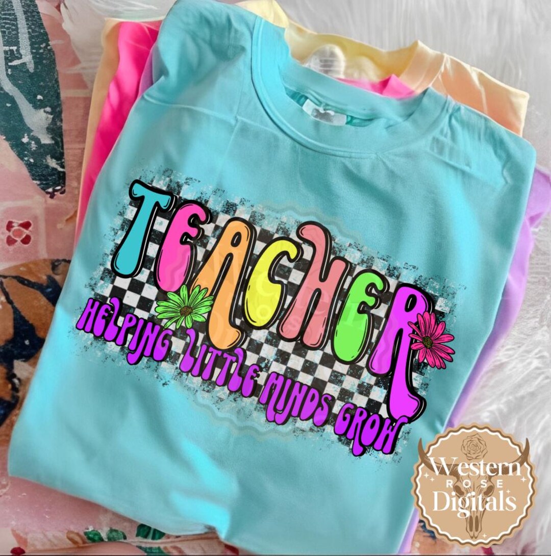 Teacher Png Digital Design, Back to School Png, Trendy Png, Colorful ...